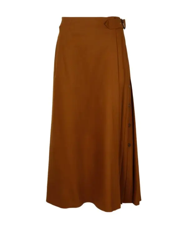 Alberta Ferretti A-line Pleated Mid-length Skirt