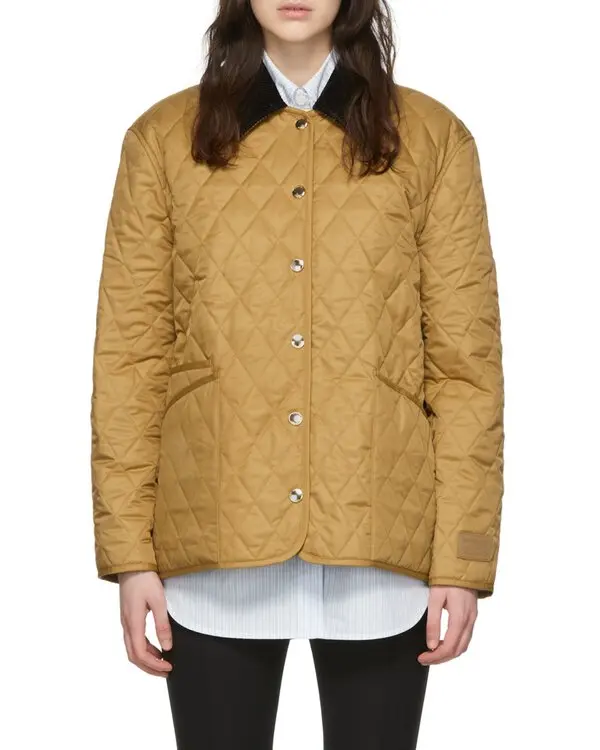 Burberry Quilted Jacket With Snap Buttons And Patch Pockets