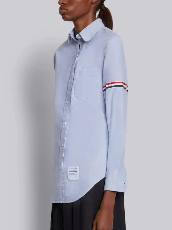 Thom Browne Classic Striped Sleeve Shirt - Light Blue