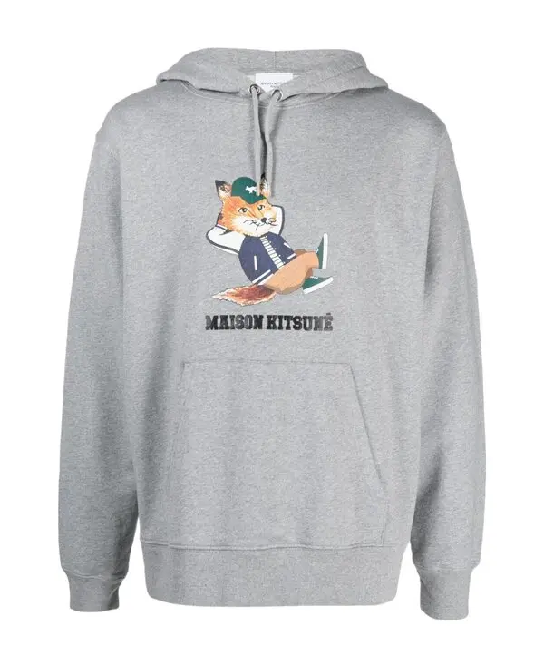 Maison Kitsuné Logo Print Cotton Hoodie