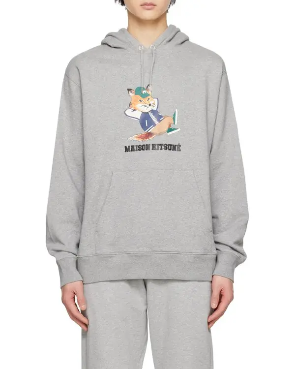 Maison Kitsuné Logo Print Cotton Hoodie