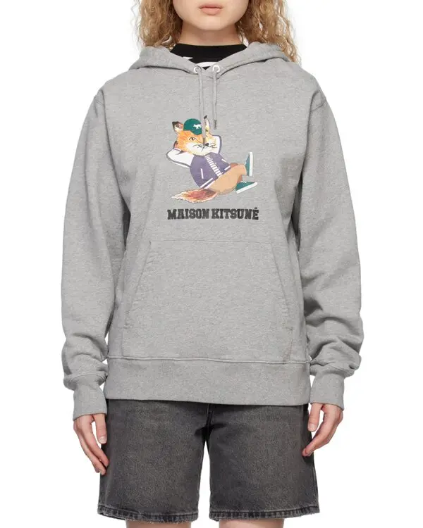Maison Kitsuné Logo Print Cotton Hoodie
