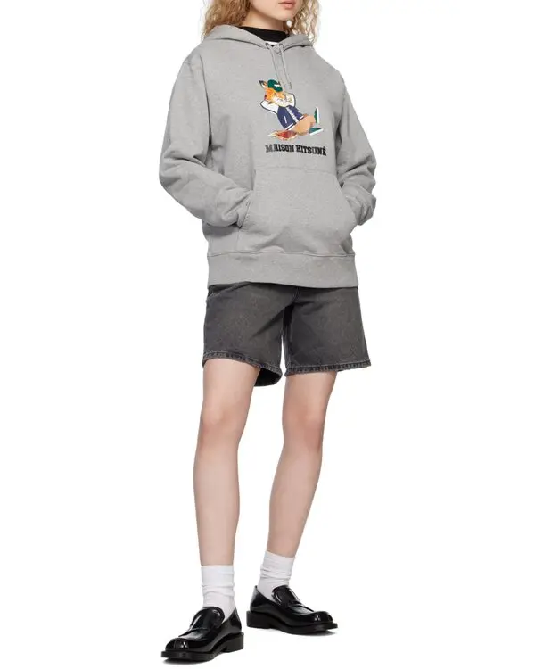 Maison Kitsuné Logo Print Cotton Hoodie