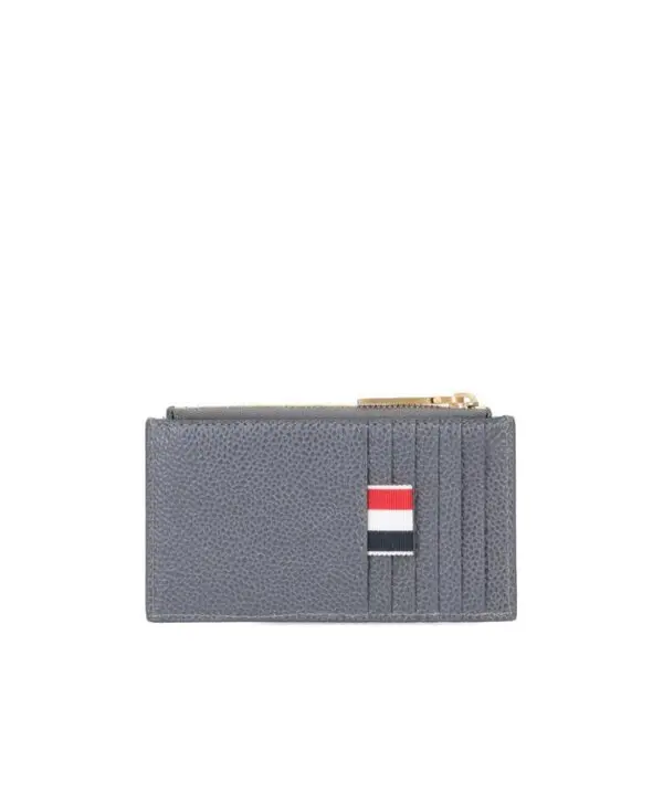 Thom Browne Logo Stripe Card Bag - Gray