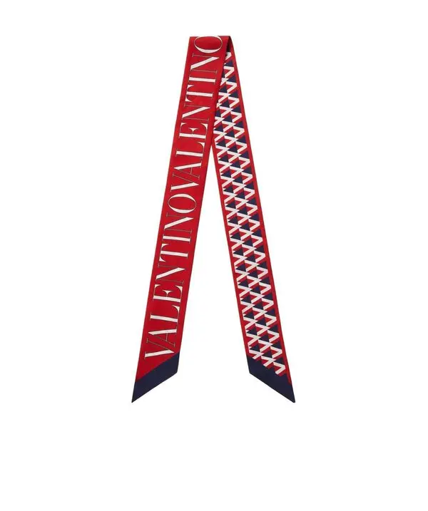 Valentino Garavani Logo-print Silk Scarf - Red