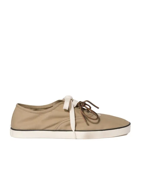 Miu Miu Embroidered Logo Chino Sneakers - Khaki