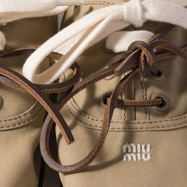 Miu Miu Embroidered Logo Chino Sneakers