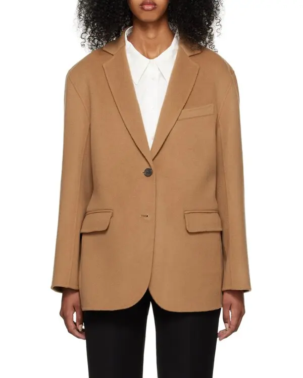 ANINE BING Quinn Single Breasted Oversized Blazer - Brown