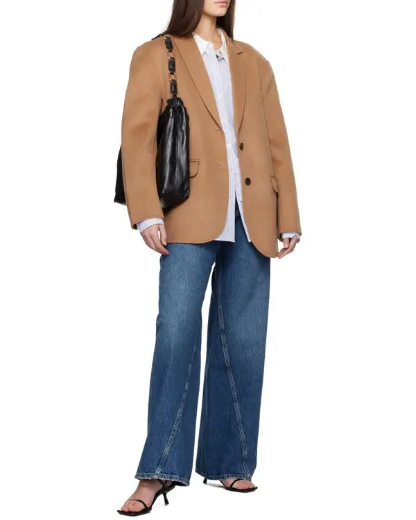 ANINE BING Quinn Single-breasted Oversized Blazer