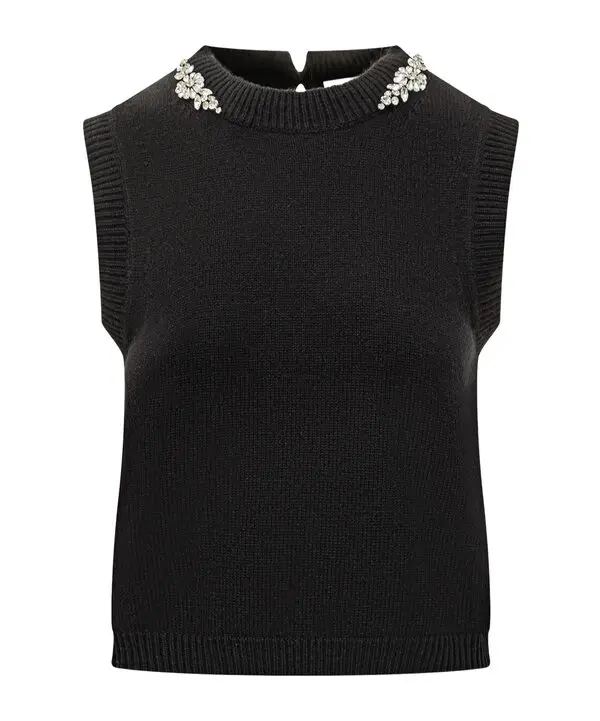 SEMICOUTURE Crystal-embellished Sleeveless Top