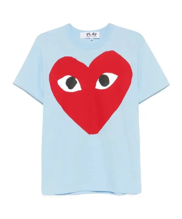Play Comme Des Garcon Comme Des Garçons Play Heart-print Jersey T-shirt - Blue