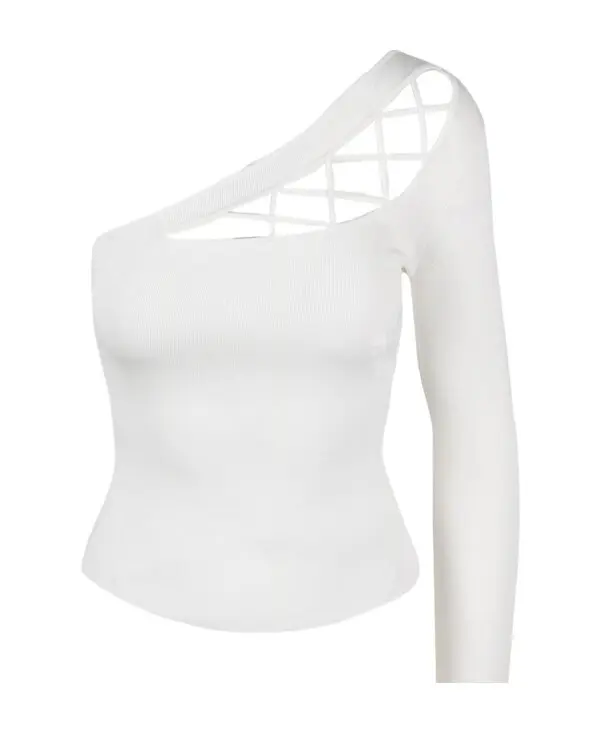 Elisabetta Franchi One-shoulder Crossover Detailed Top - White