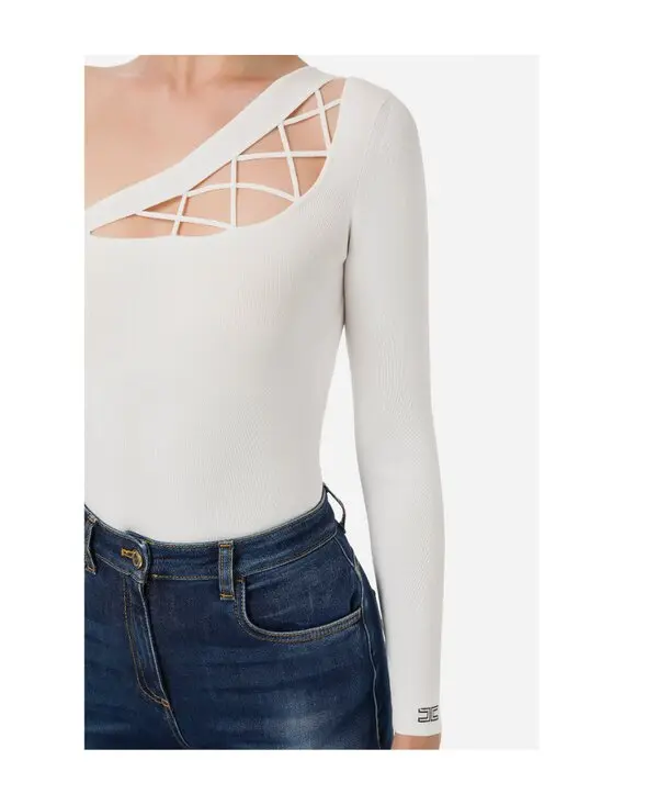 Elisabetta Franchi One-shoulder Asymmetrical Top