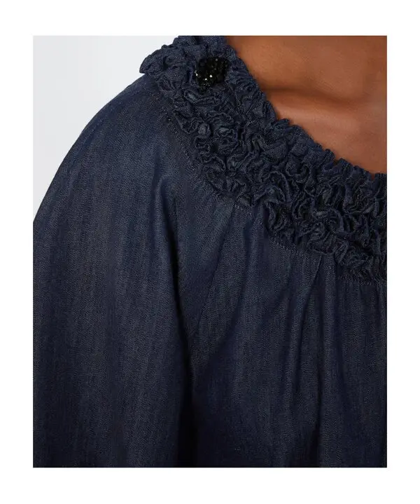 Max Mara Pleated Denim Shirt
