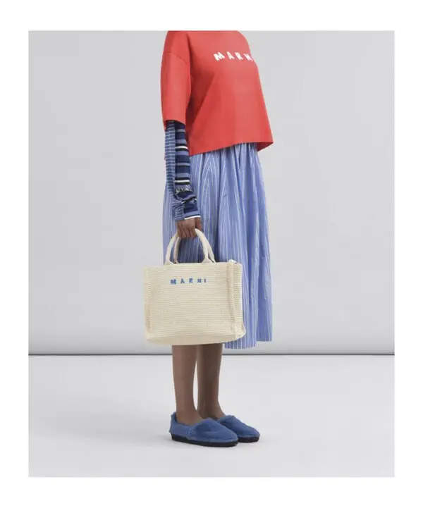 Marni Stripped Elastic-waist Skirt