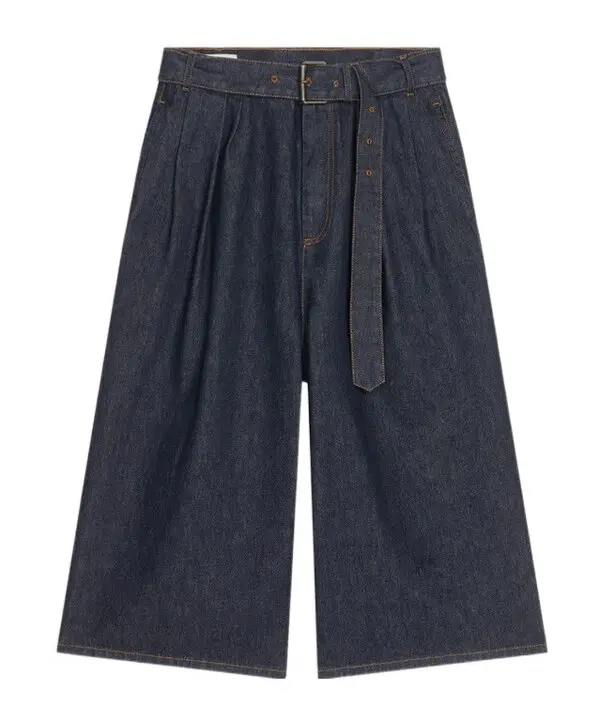 Dries Van Noten Belted Denim Shorts - Indigo
