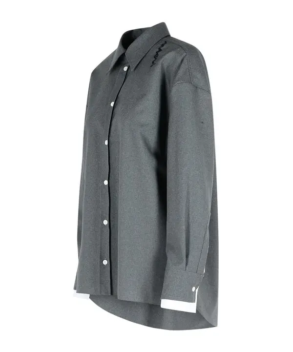 Marni Logo Embroidered High-low Hem Shirt