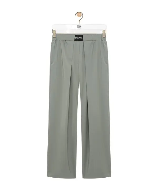Loewe Mid-rise Pleated Straight-leg Trousers - Light Sage