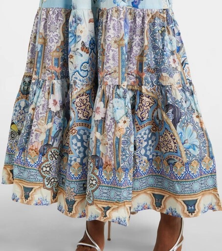 Camilla Shirred Floral Cotton Maxi Dress