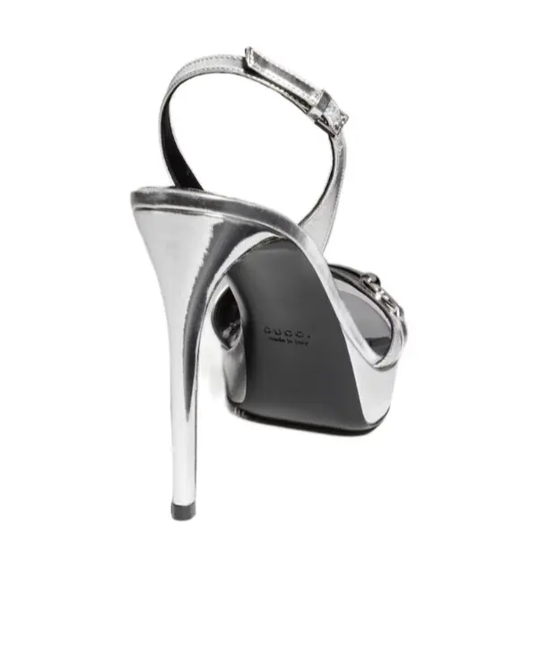 Gucci Donna Platform Stiletto Sandals - Metallic Silver