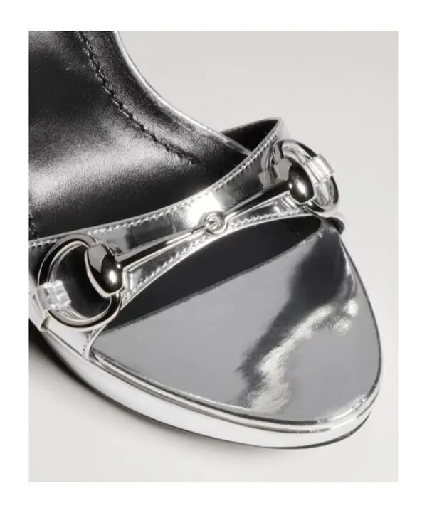 Gucci Donna Platform Stiletto Sandals - Metallic Silver