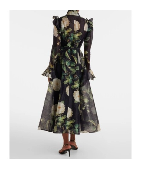LEO Katrina Floral Linen-blend Midi Dress