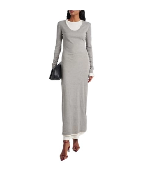 JIL SANDER Cotton Jersey Maxi Dress