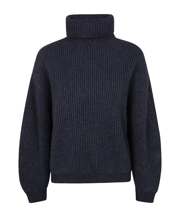 SEMICOUTURE Oversized Turtleneck Sweater - Black