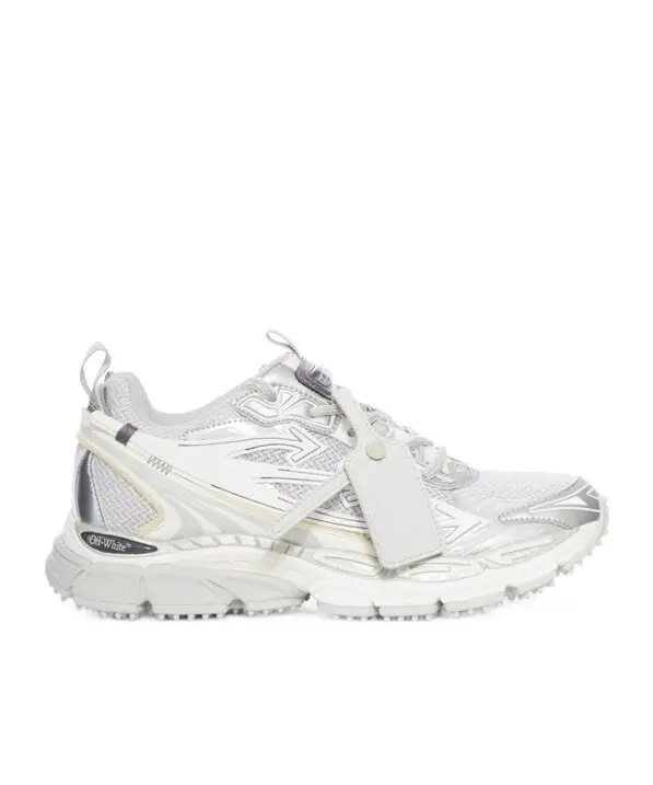 Off-White Leather-tag Lace-up Sneakers - Gray-silver