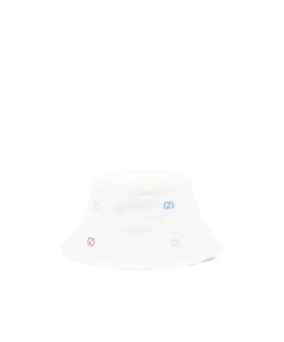Gucci Baby Gg Cotton Bucket Hat - White