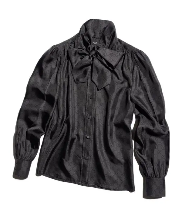 Gucci Printed Long-sleeve Twill Shirt
