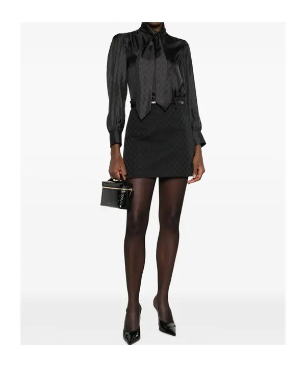 Gucci Printed Long-sleeve Twill Shirt - Black