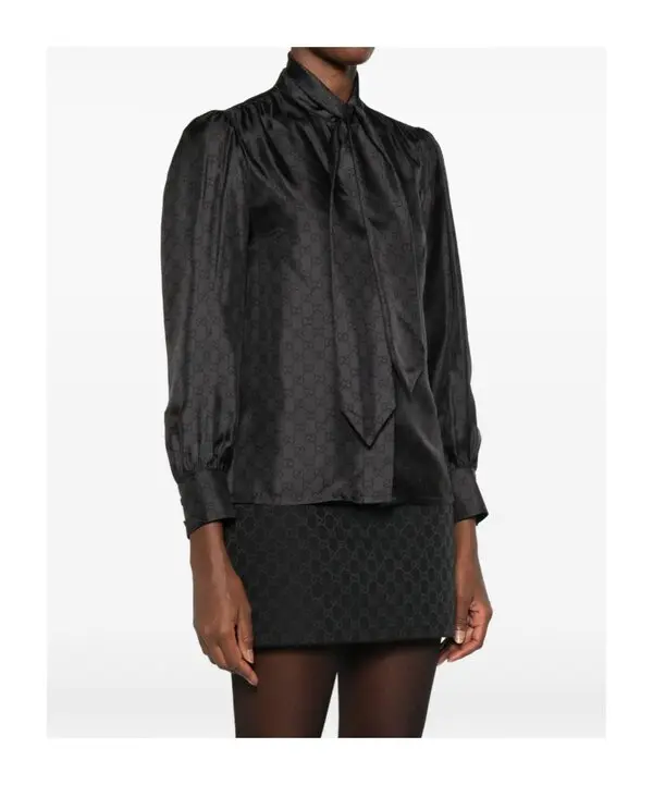 Gucci Printed Long-sleeve Twill Shirt - Black