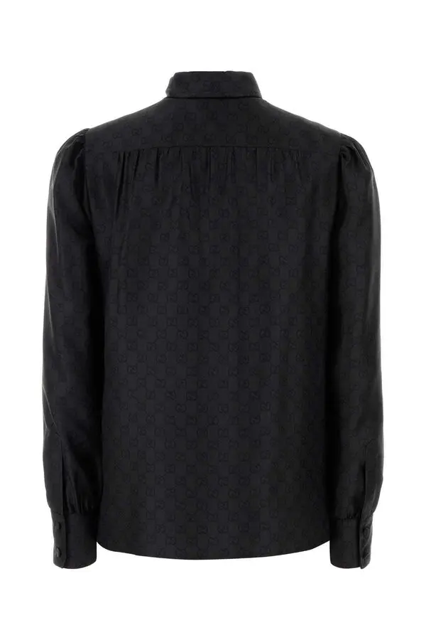 Gucci Printed Long-sleeve Twill Shirt - Black