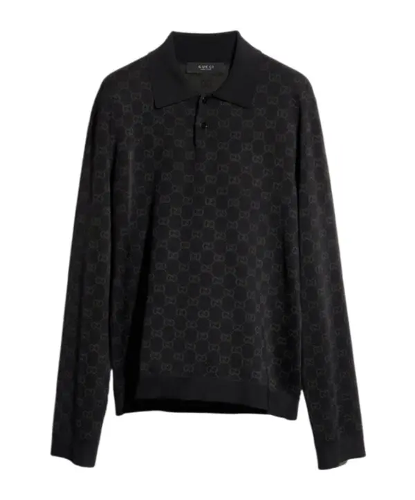 Gucci Viscose Gg Jacquard Polo Shirt
