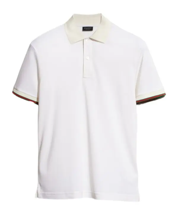 Gucci Silk Jersey Polo Shirt With Web
