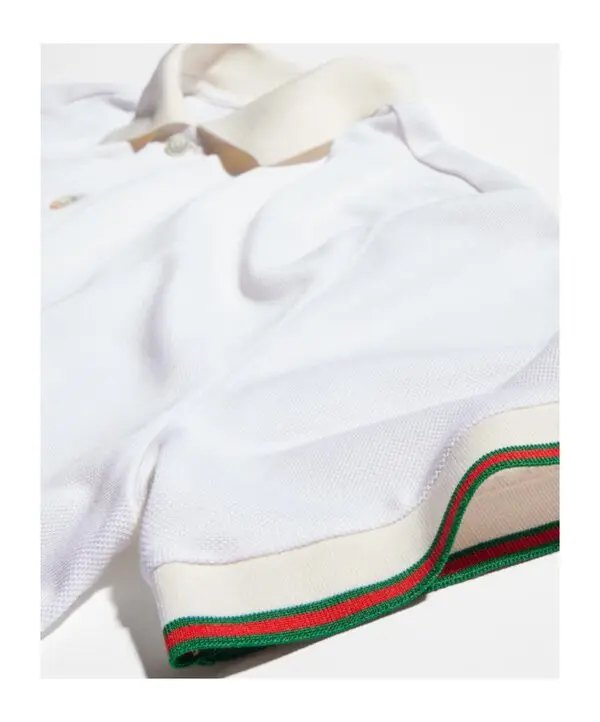 Gucci Silk Jersey Polo Shirt With Web