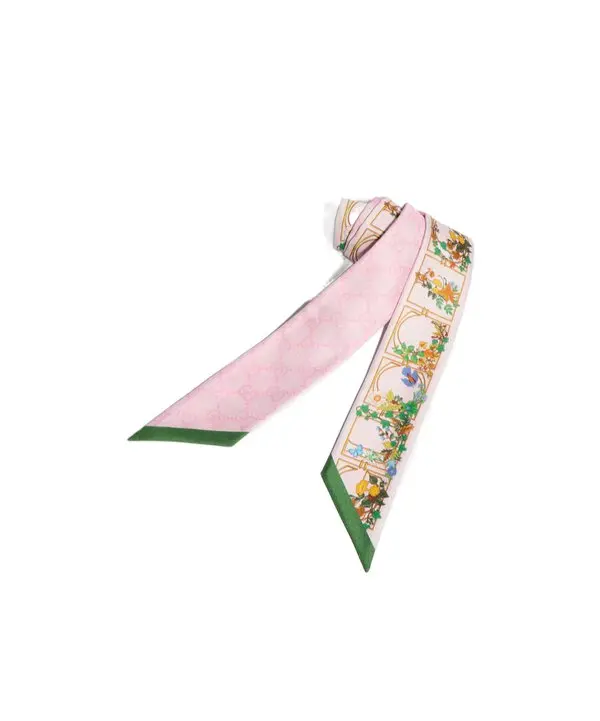 Gucci Printed Gg Silk Twill Jacquard Ribbon