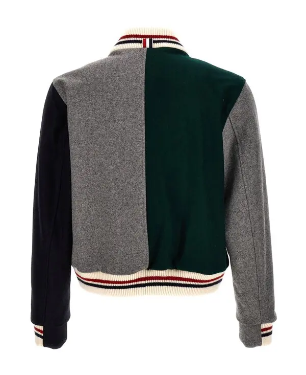 Thom Browne Colour-block Striped Bomber Jacket