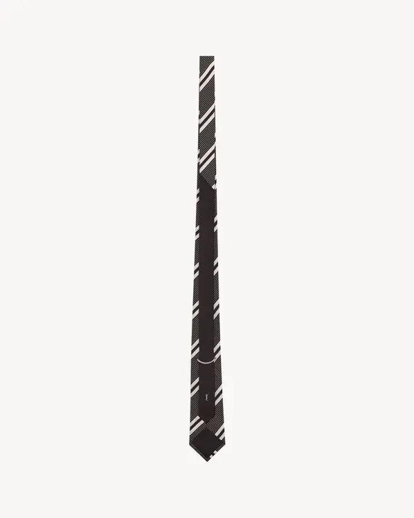 Saint Laurent Silk Jacquard Striped Tie
