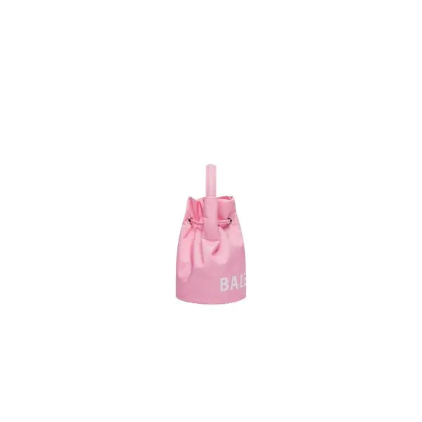 Balenciaga Wheel Xs Logo Embroidered Bucket Bag - Pink