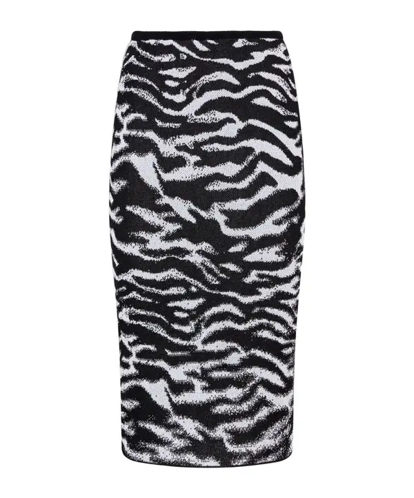 Attico Zebra-print Skirt - White/black