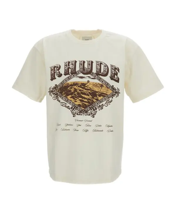 Rhude Logo Printed Crewneck T-shirt
