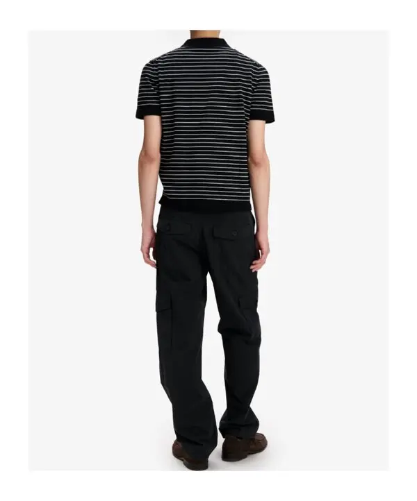 A.p.c. Fitted Striped Black Polo