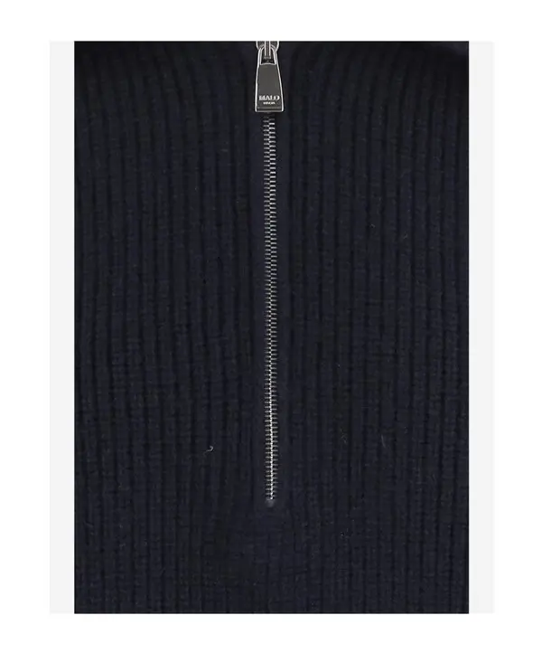 Malo Ribbed Half-zip Knitted Sweater