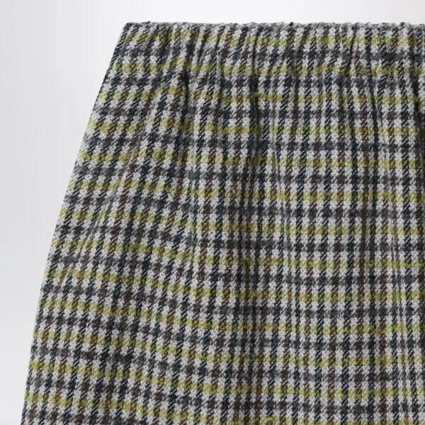 DOUUOD Check-pattern Elasticated-waist Skirt