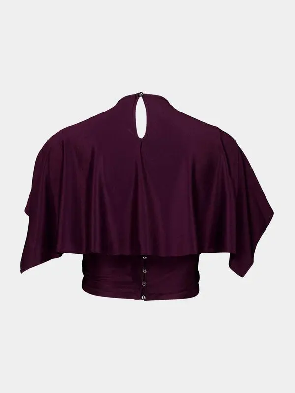 Rabanne Magenta Ruched V-neck Top