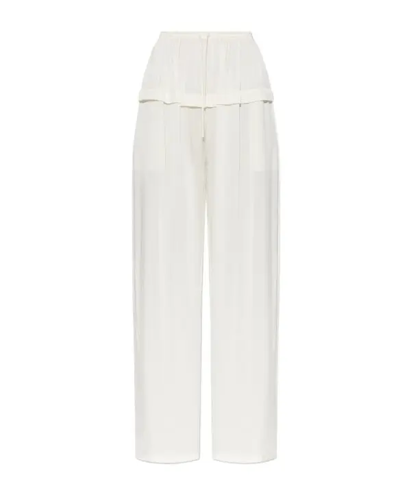 Alaïa Wide-leg Casual Trousers - Cream