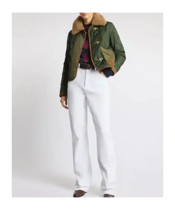 FAY Quilted Shearling-collar Jacket