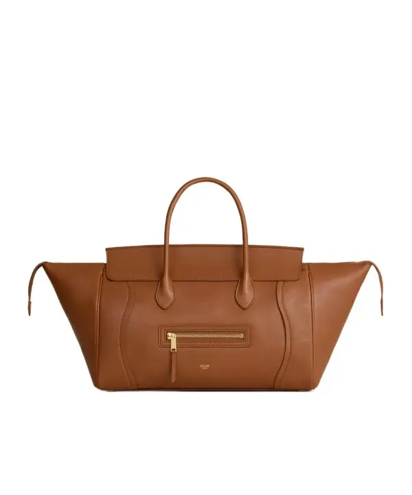 Celine Medium Zippered Shoulder Bag - Soft Tan